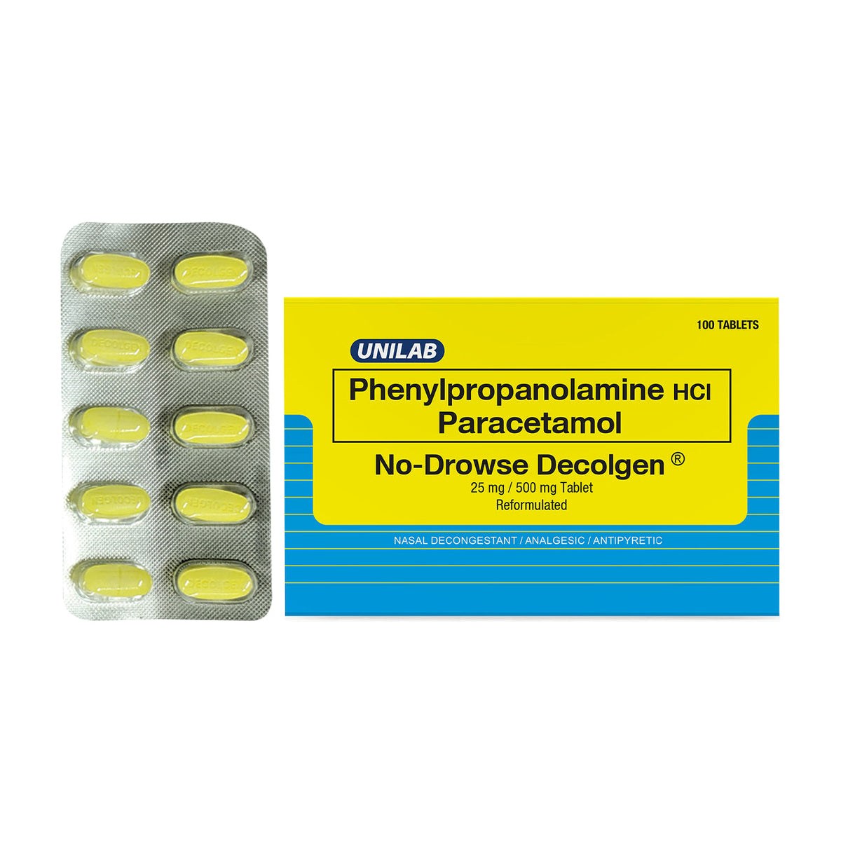 DECOLGEN NO DROWSE PE TABLET for the relief of clogged nose, postnasal ...